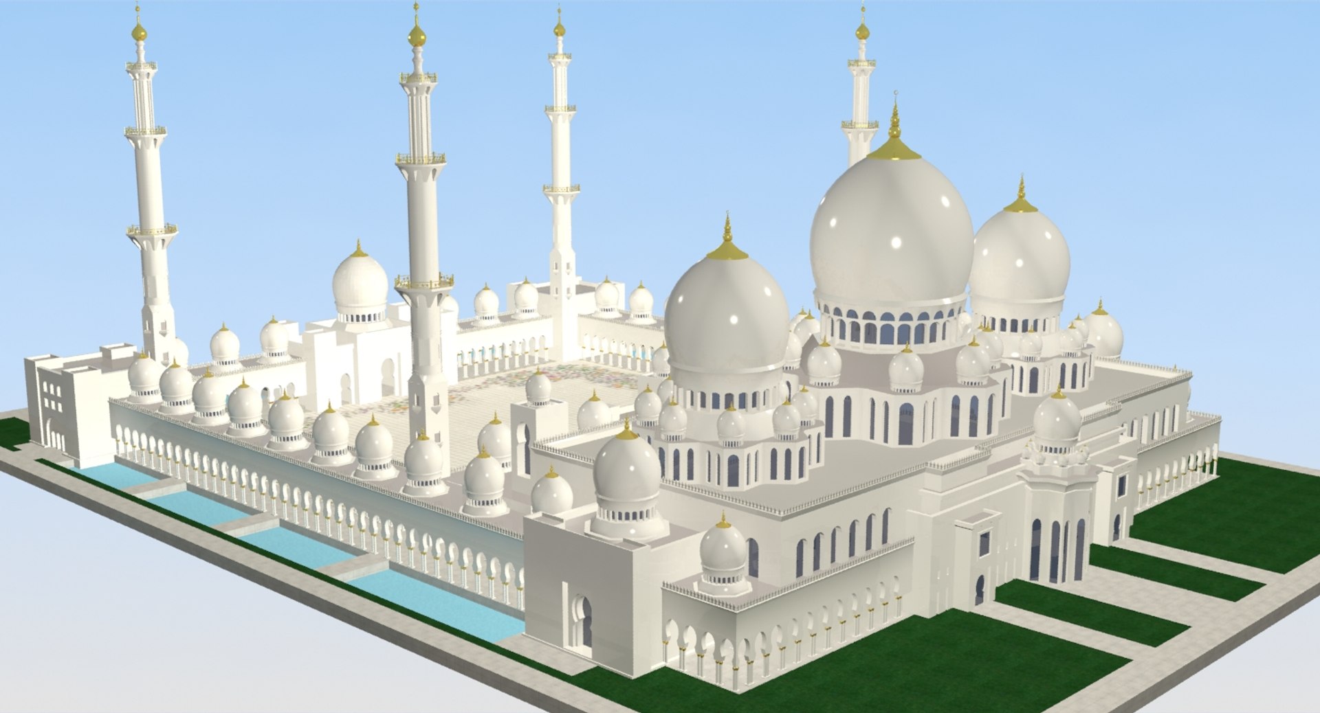 3d sheikh zayed mosque model