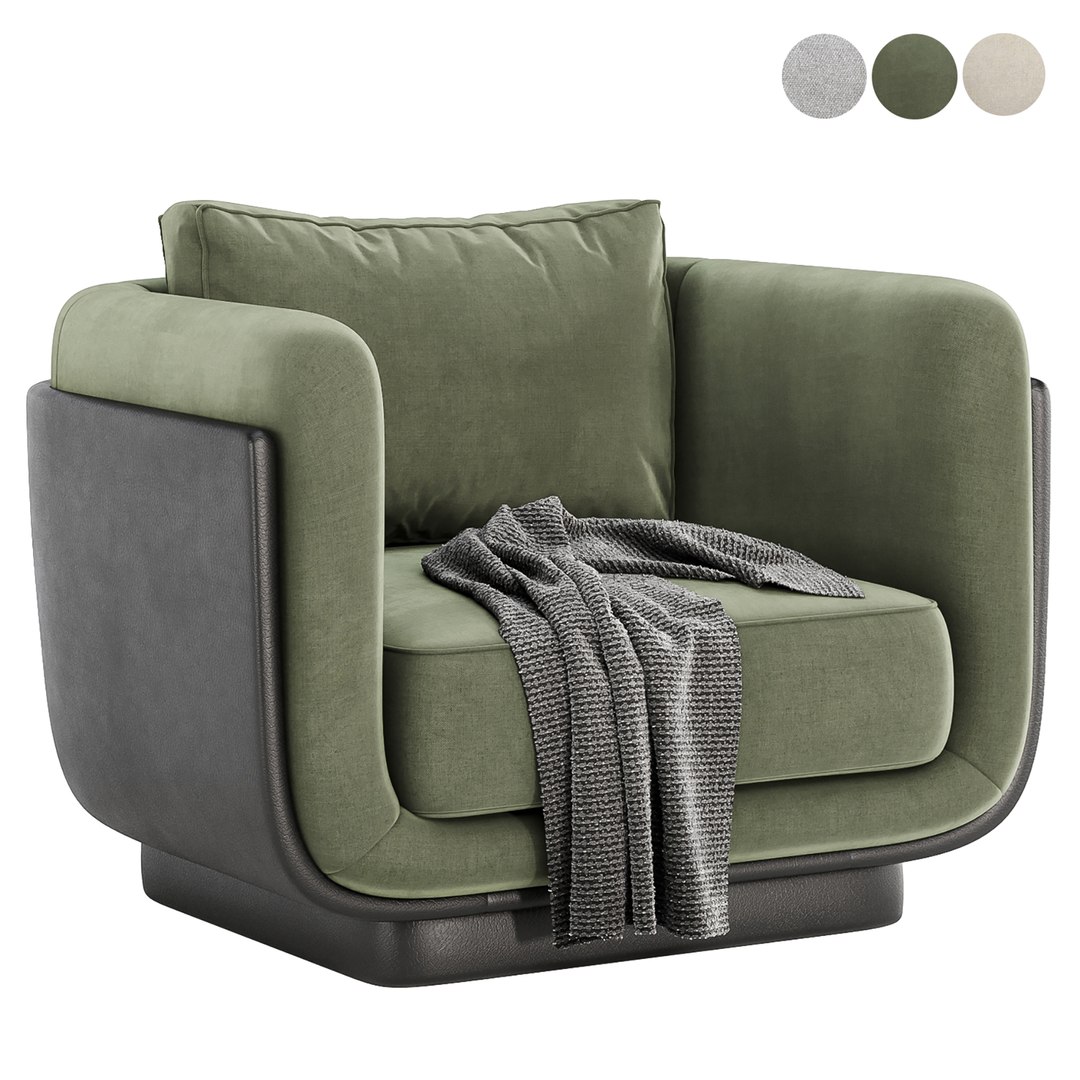 3D Ebisu Armchair Charlotte Biltgen Model - TurboSquid 2239627