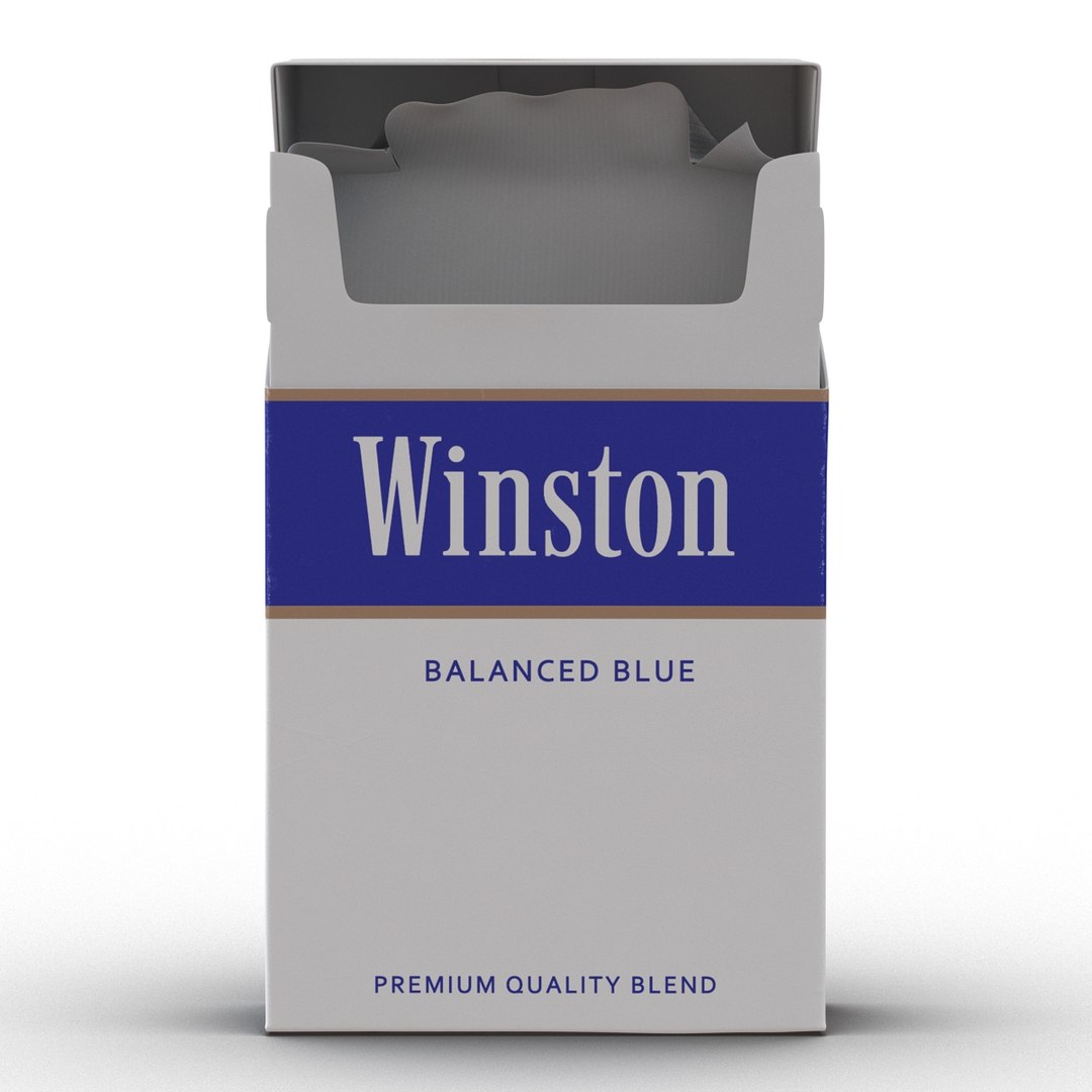 3d Opened Cigarettes Pack Winston Model