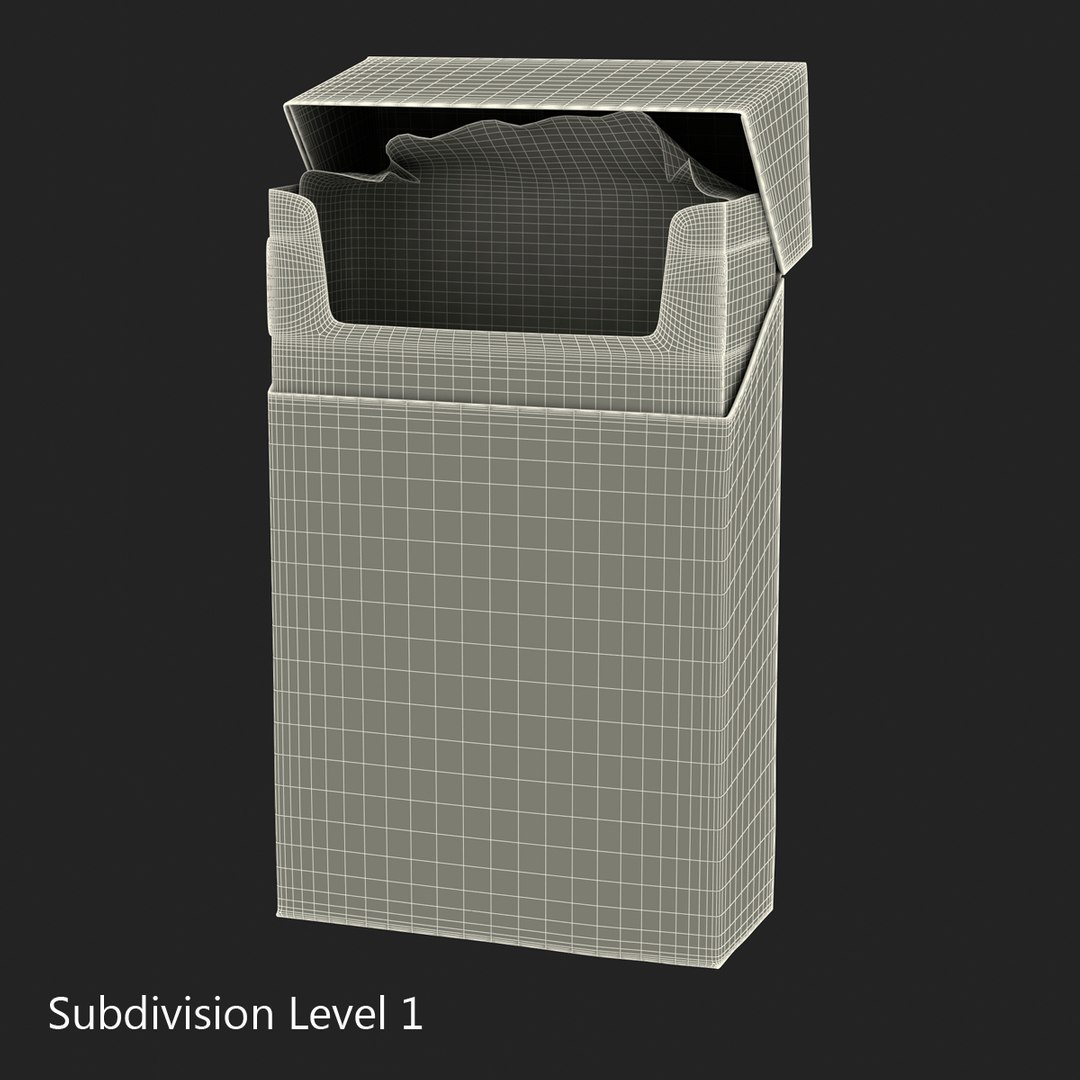 3d Opened Cigarettes Pack Winston Model