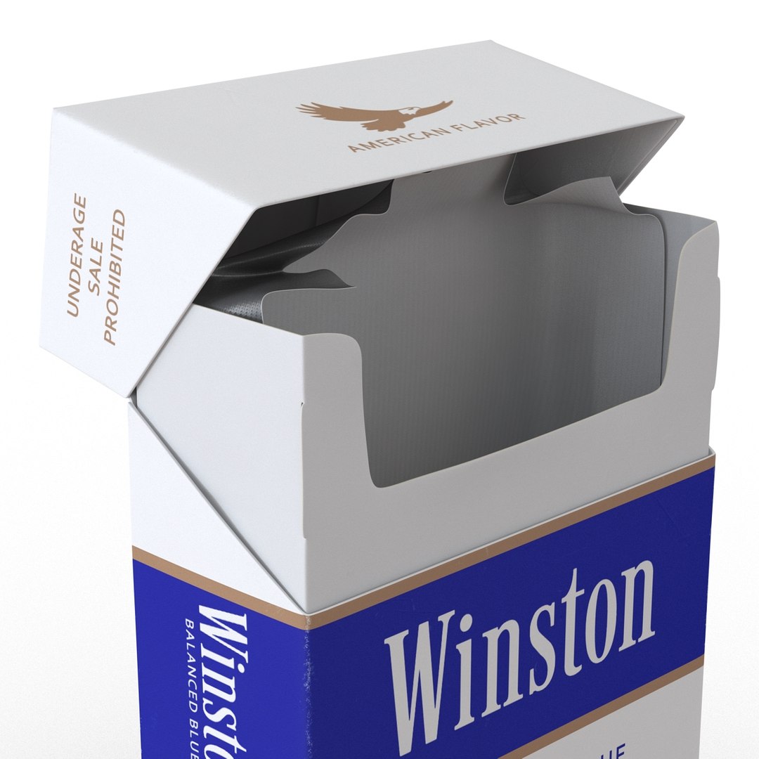 3d Opened Cigarettes Pack Winston Model