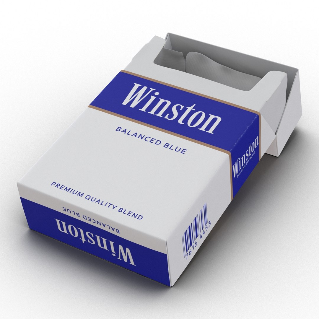 3d Opened Cigarettes Pack Winston Model
