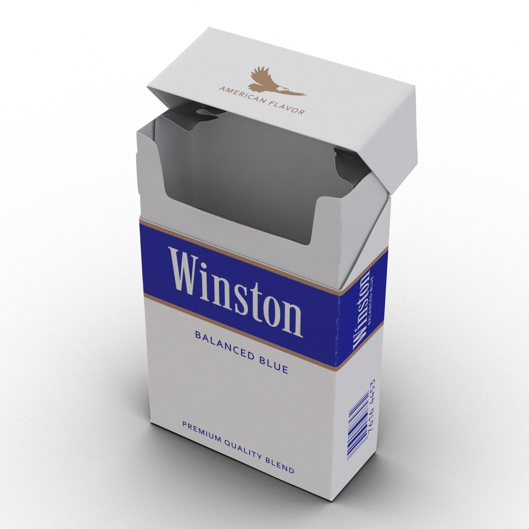 3d Opened Cigarettes Pack Winston Model
