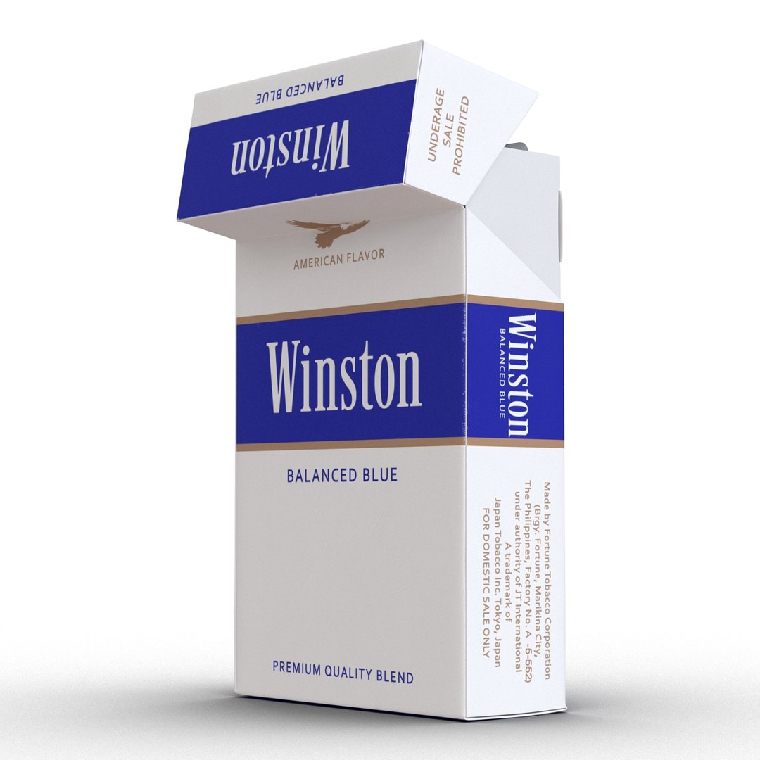3d Opened Cigarettes Pack Winston Model