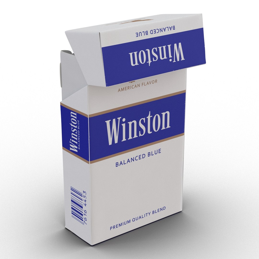 3d Opened Cigarettes Pack Winston Model