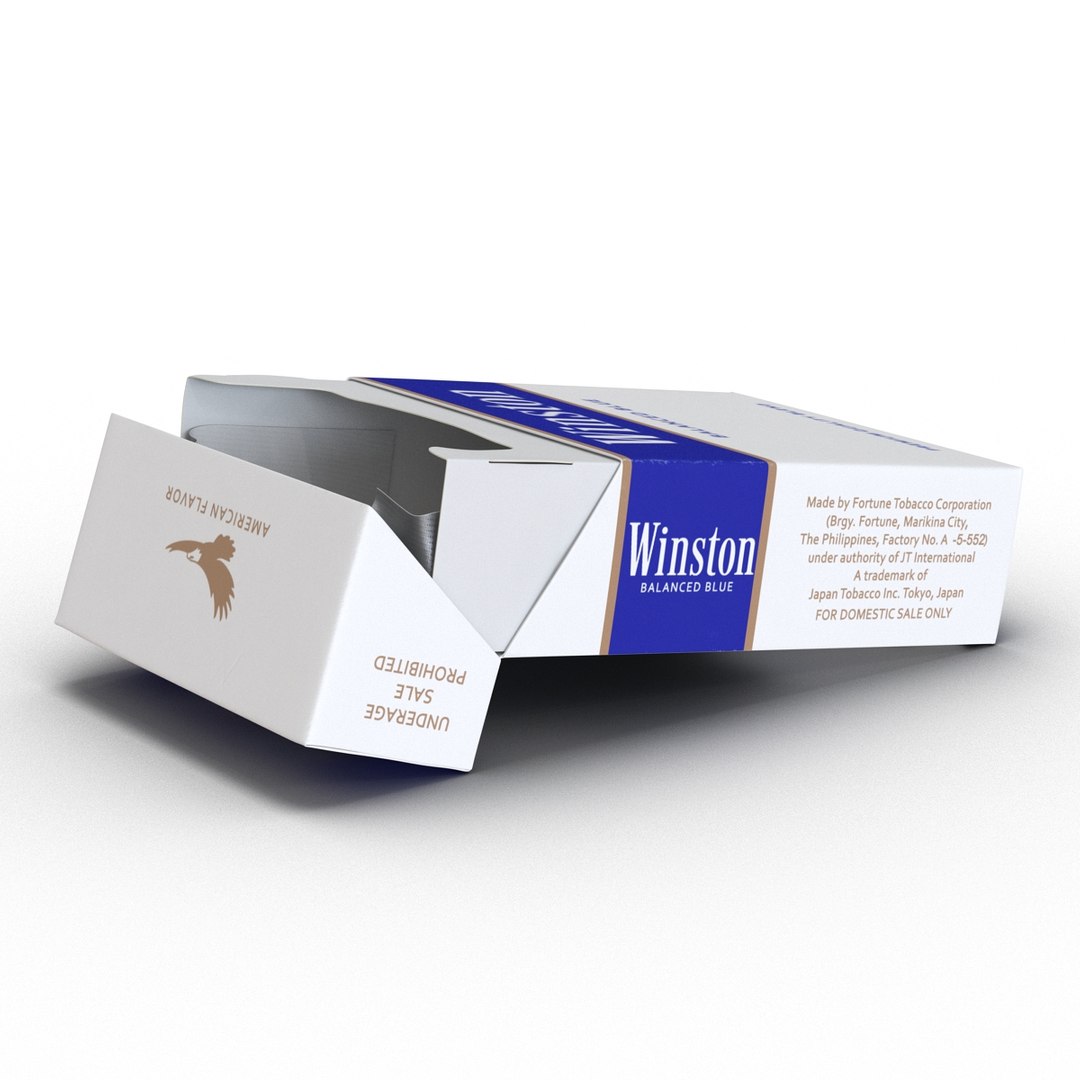 3d Opened Cigarettes Pack Winston Model
