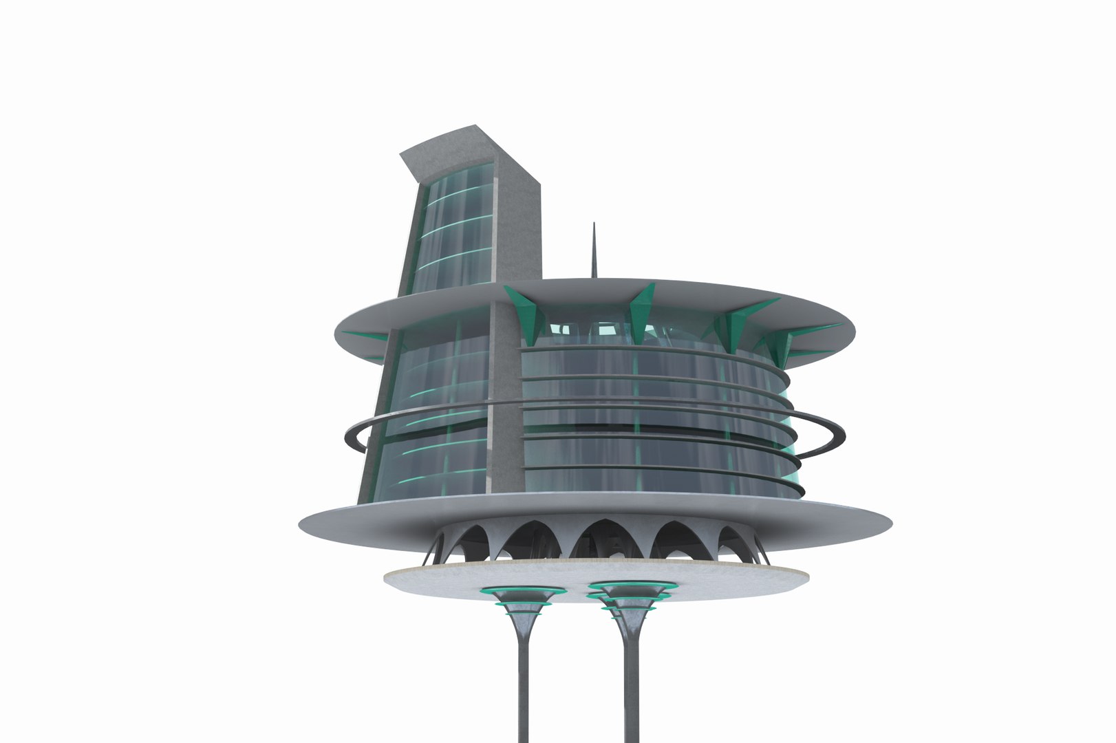 3D model futuristic skyscraper - TurboSquid 1535051