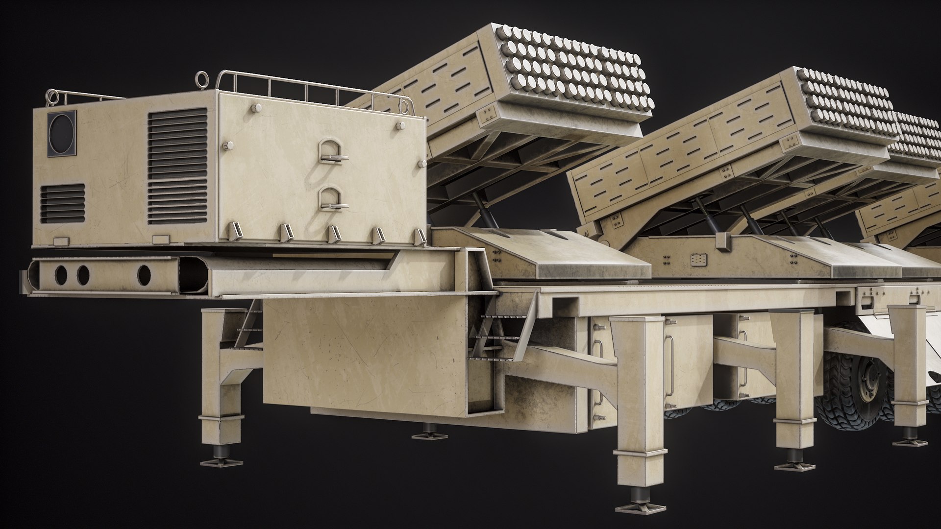 Roketsan Jobaria TR-122 Defense Rocket System Rigged PBR 3D model ...