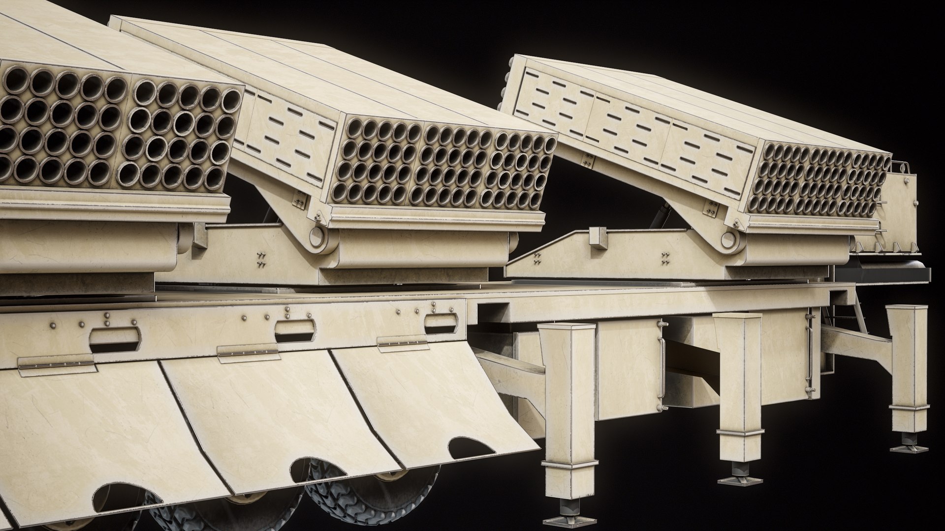 Roketsan Jobaria TR-122 Defense Rocket System Rigged PBR 3D model ...