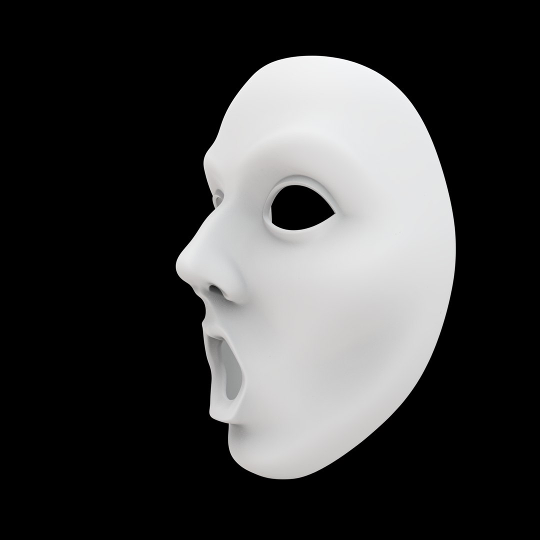 Shocked Expression Mask 3D Print Model Expression Of Awe 3D Model ...