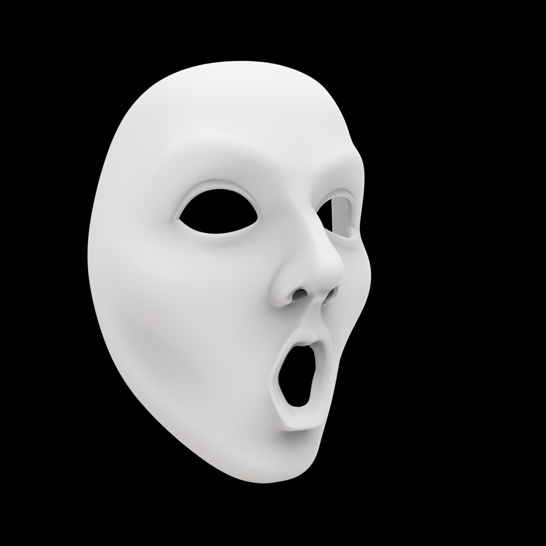 Shocked Expression Mask 3D Print Model Expression Of Awe 3D Model ...