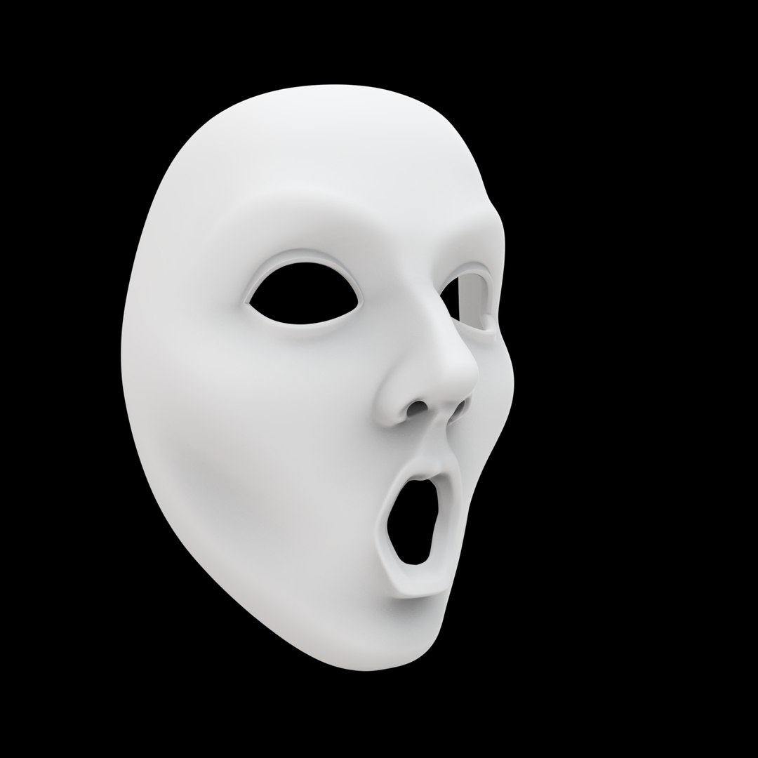Shocked Expression Mask 3D Print Model Expression Of Awe 3D Model ...