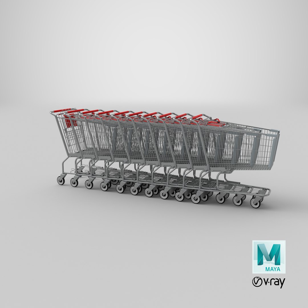 3D Model Metal Shopping Carts 01 - TurboSquid 1624088