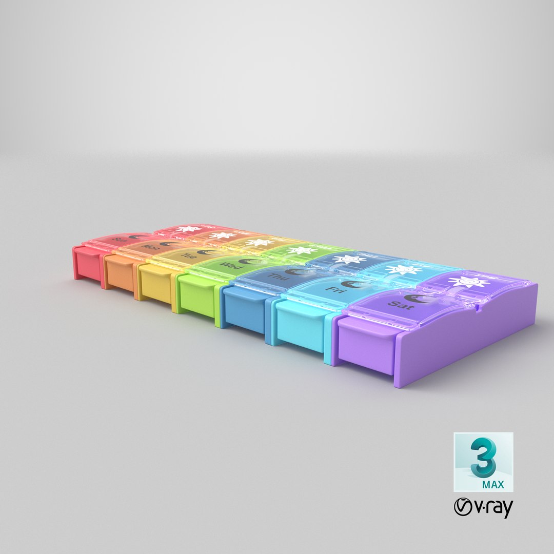 3D Pill Case Box 14 - TurboSquid 1576755