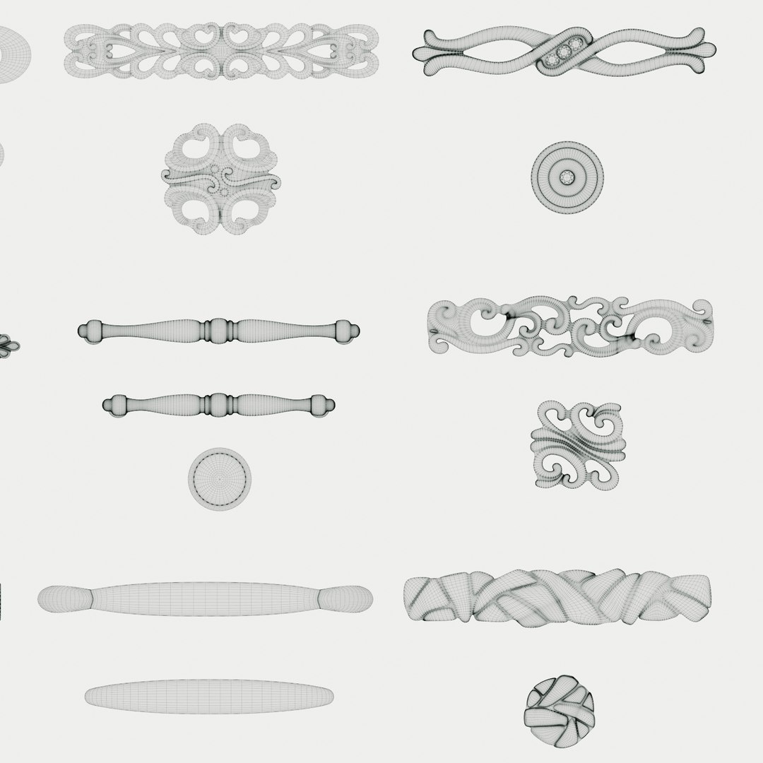 Kitchen Set Classic Handles 3D Model - TurboSquid 1458577