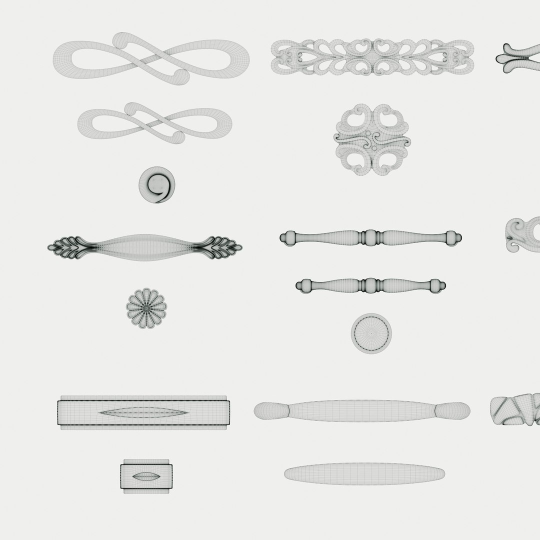 Kitchen Set Classic Handles 3D Model - TurboSquid 1458577