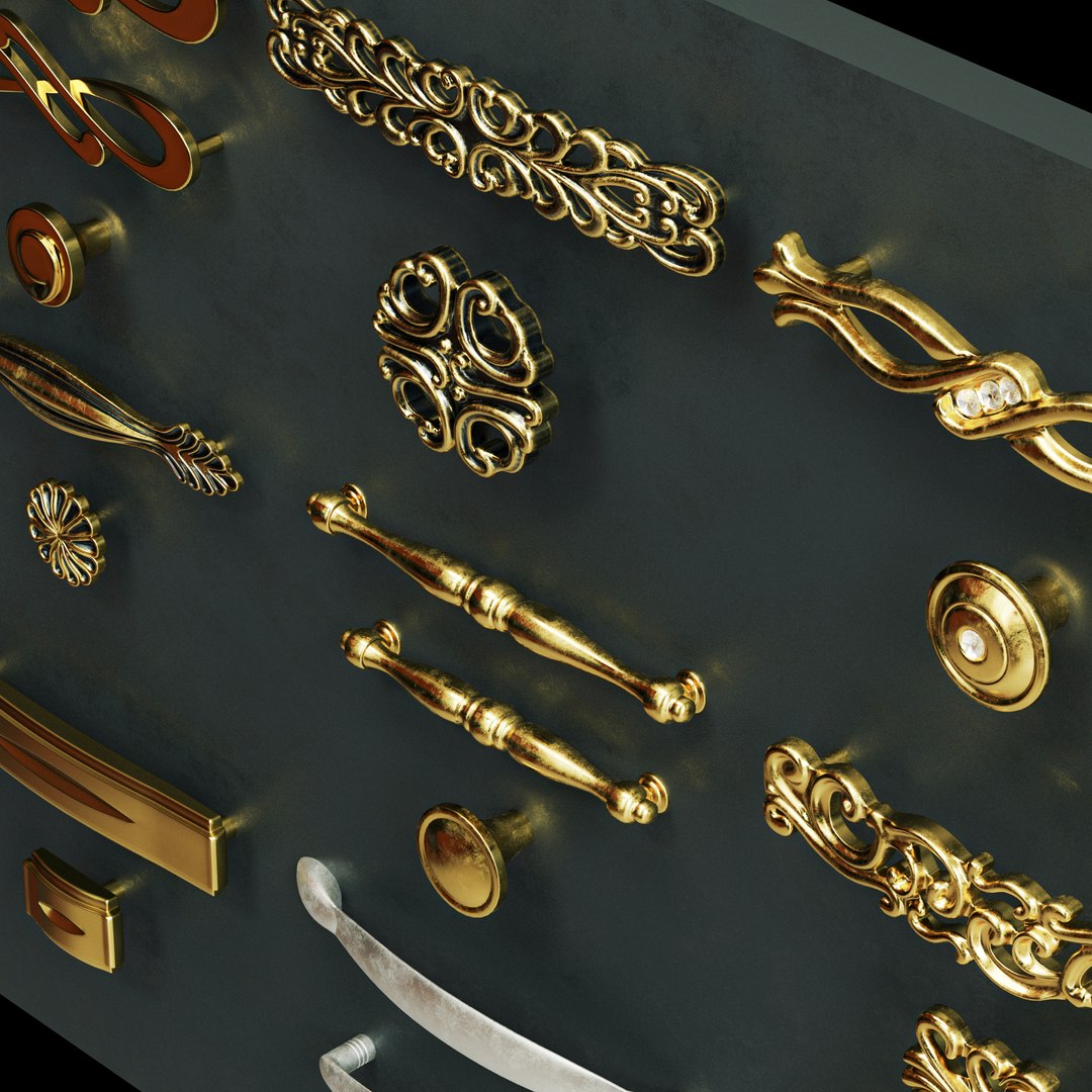 Kitchen Set Classic Handles 3D Model - TurboSquid 1458577