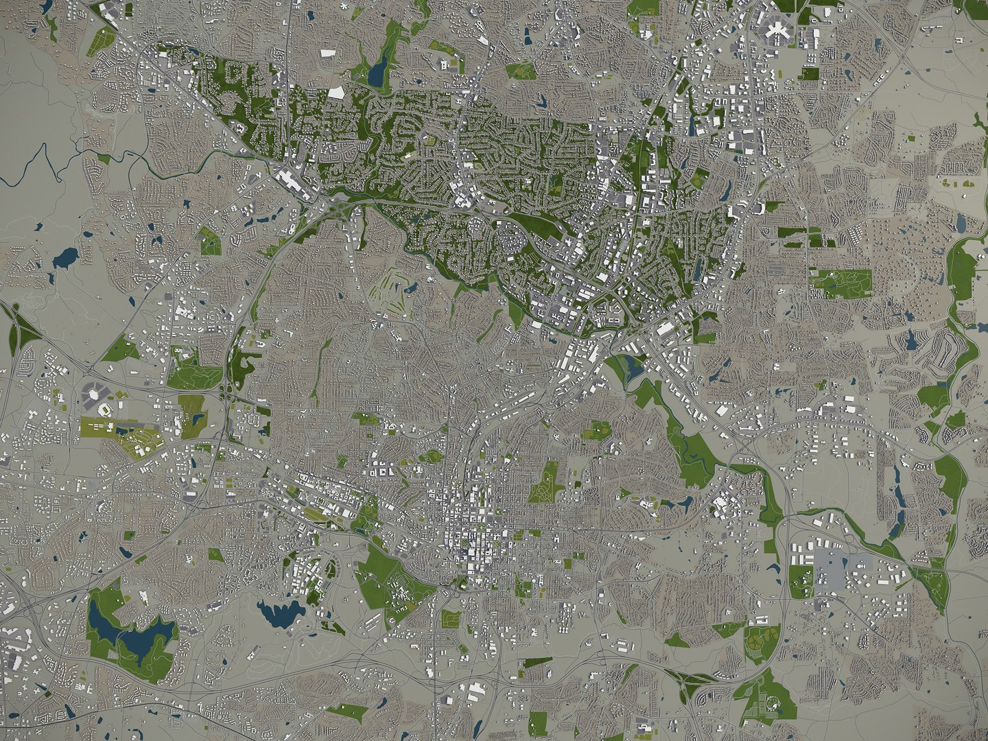 City Raleigh Surrounding Area 3D Model - TurboSquid 1404777