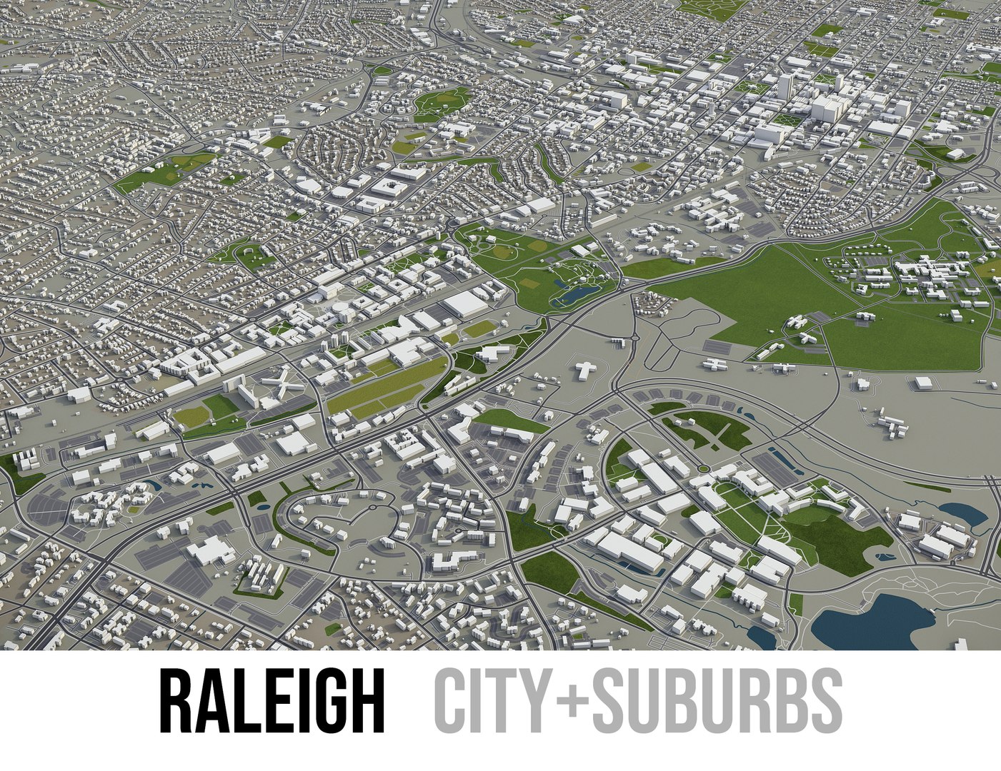 City Raleigh Surrounding Area 3D Model - TurboSquid 1404777