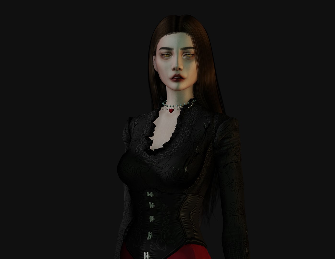 Lady Vampire - Game Ready Model - TurboSquid 2081056