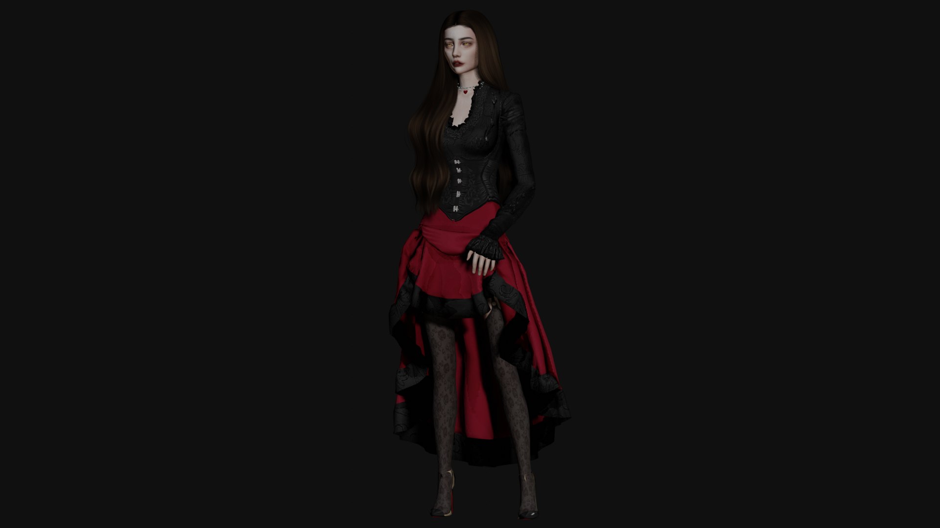 Lady Vampire - Game Ready Model - TurboSquid 2081056