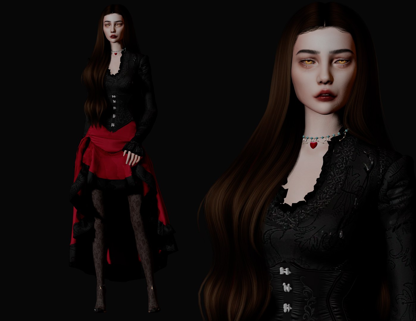 Lady Vampire - Game Ready Model - TurboSquid 2081056