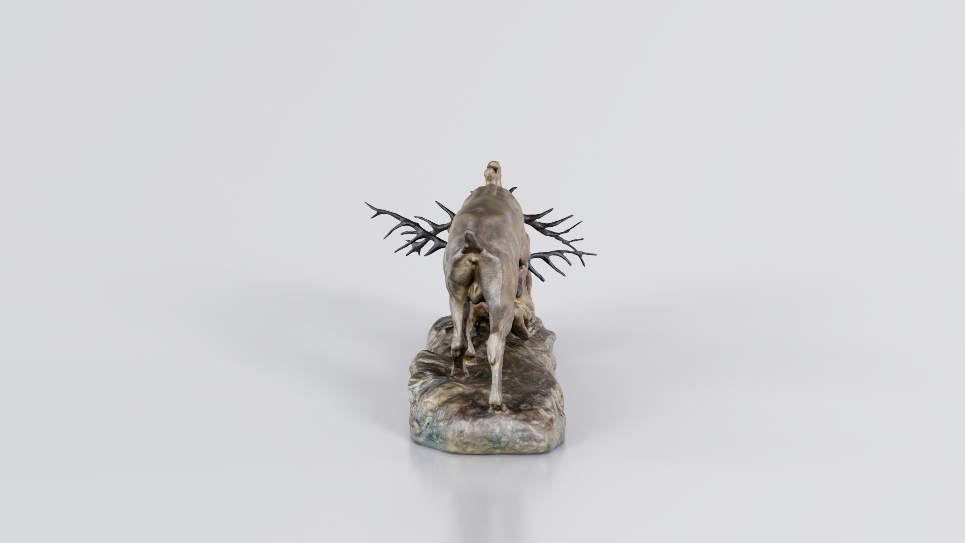 Two Dear Fighting Statue Remastered 3D Model - TurboSquid 2363535