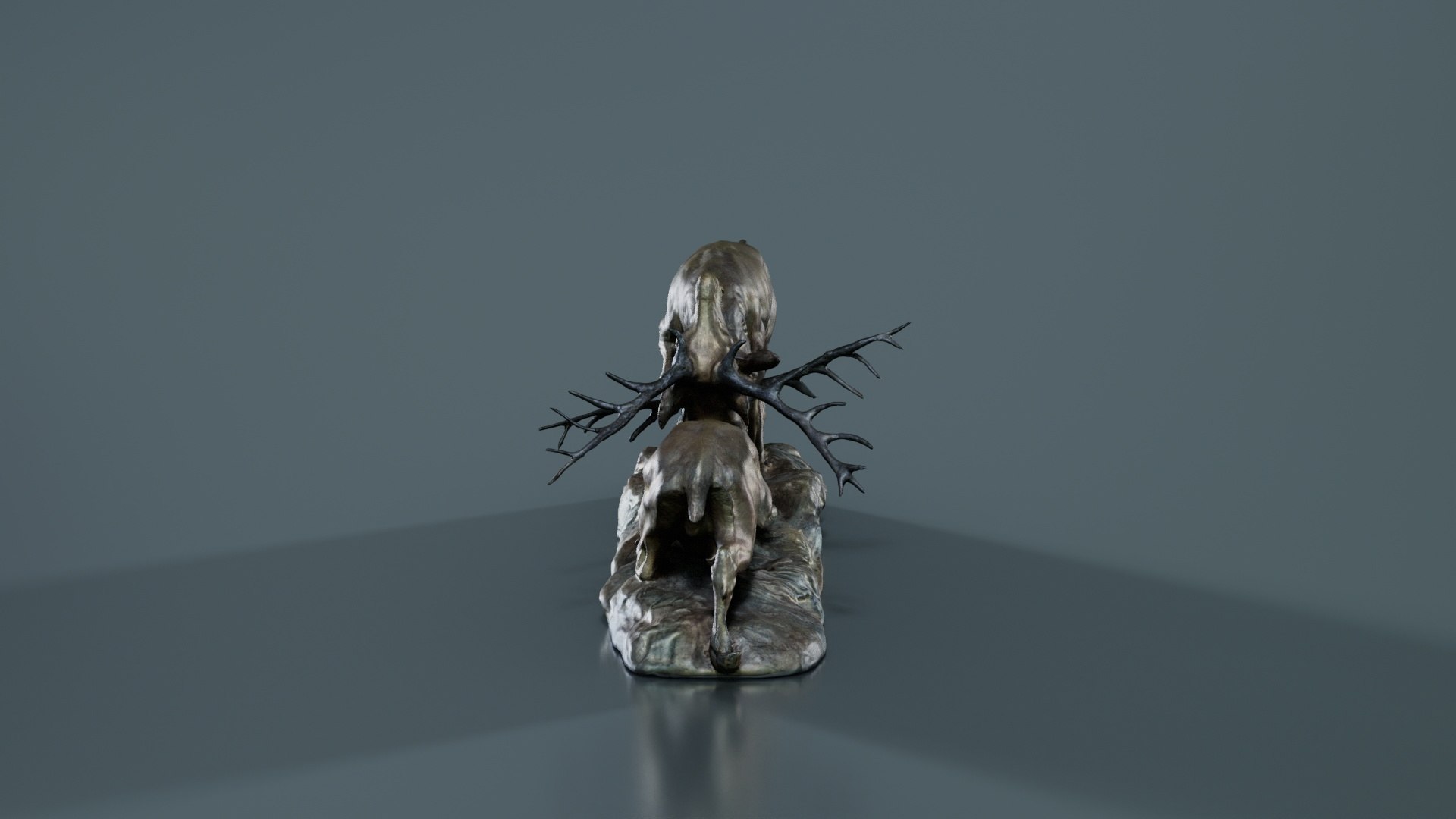 Two Dear Fighting Statue Remastered 3D Model - TurboSquid 2363535