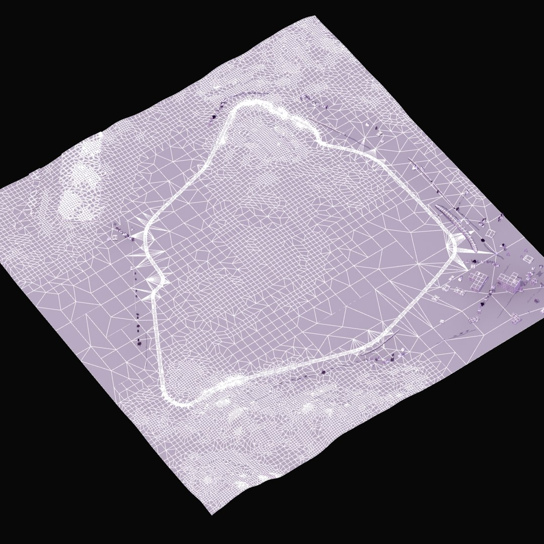 3ds race track terrain