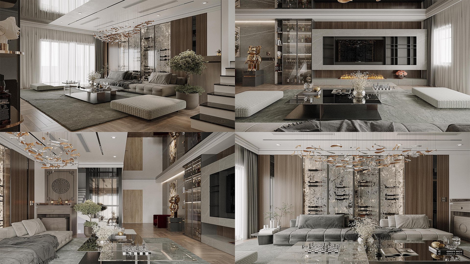 3D Golden Prosperity Estate - Living Of Sneech 01 - MAX FBX OBJ SKP ...