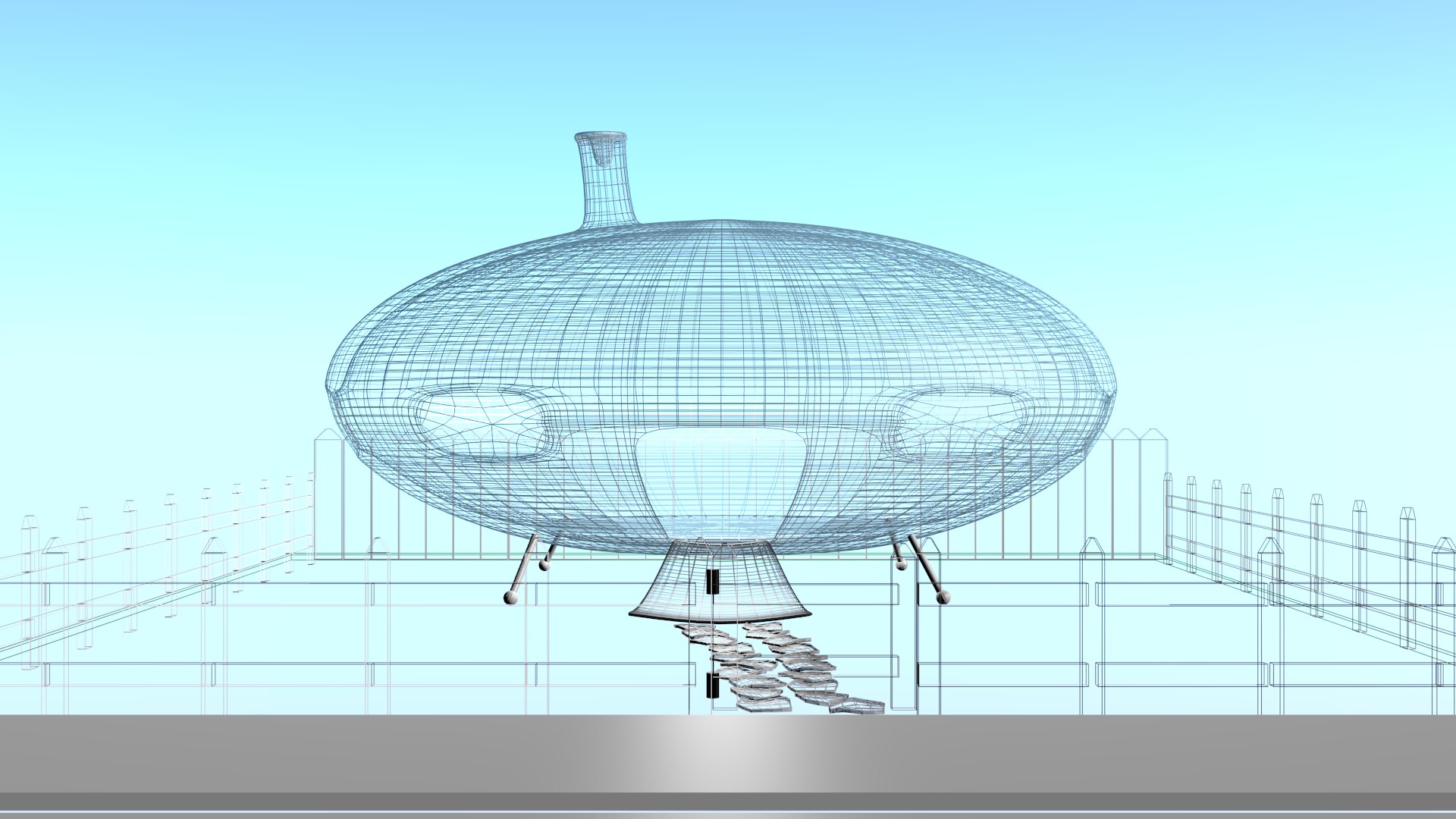 3d Spaceship House Model