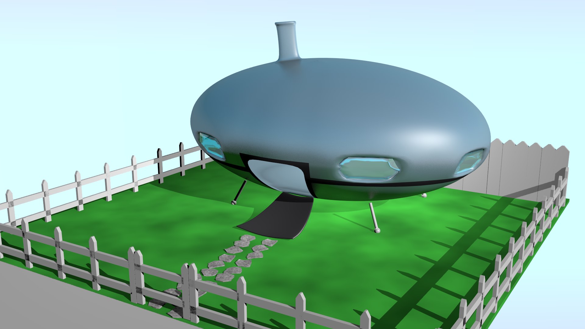 3d Spaceship House Model