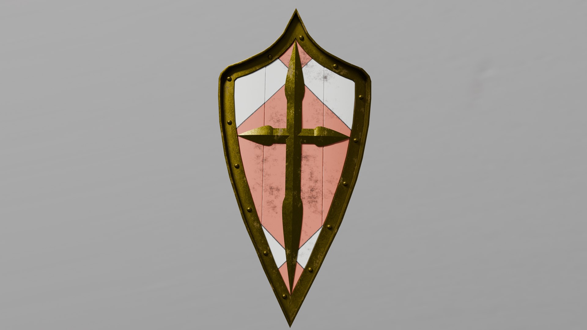Tri-Parted Pointed Heraldic Shield 3D - TurboSquid 2204283