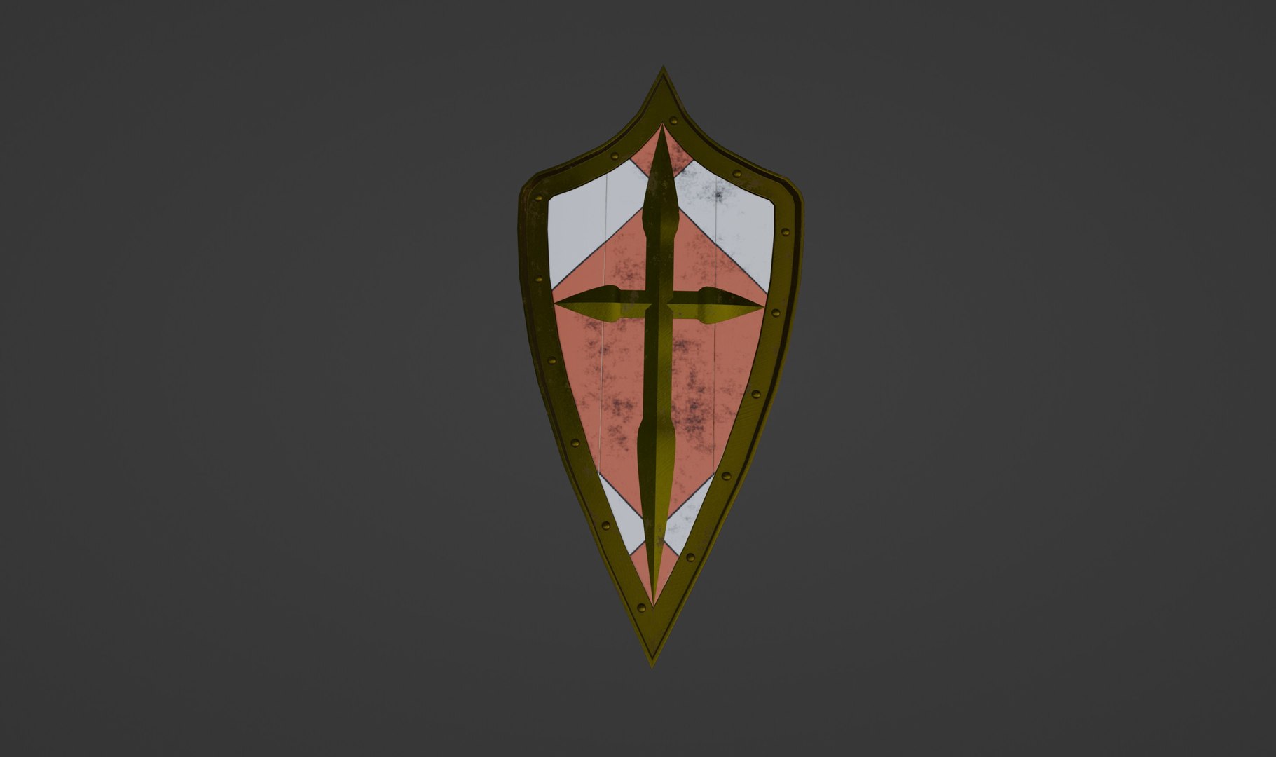 Tri-Parted Pointed Heraldic Shield 3D - TurboSquid 2204283