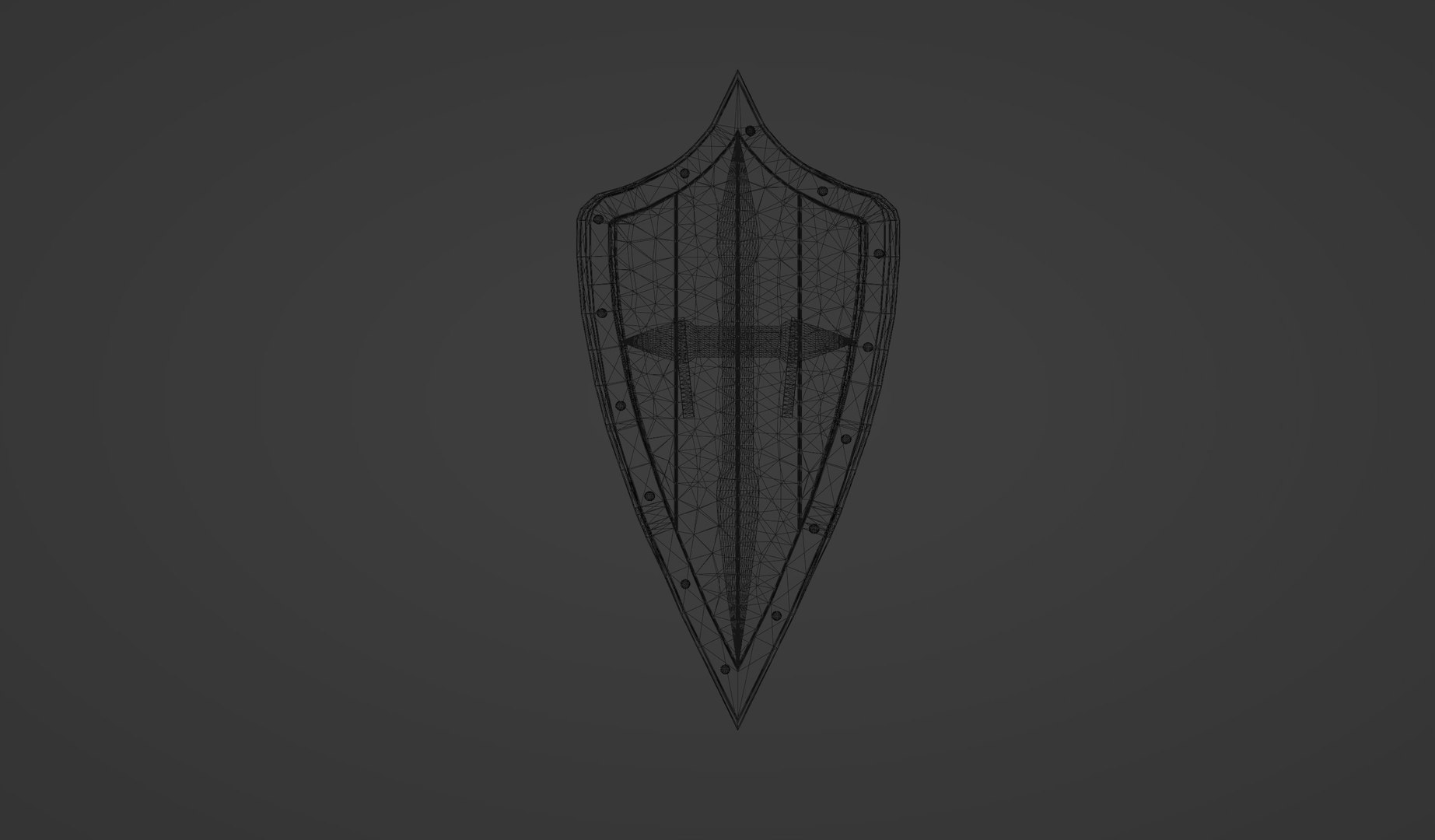 Tri-Parted Pointed Heraldic Shield 3D - TurboSquid 2204283