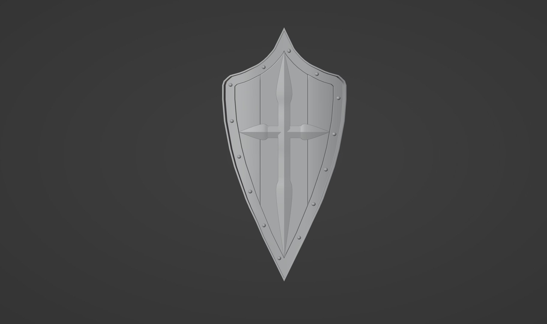 Tri-Parted Pointed Heraldic Shield 3D - TurboSquid 2204283