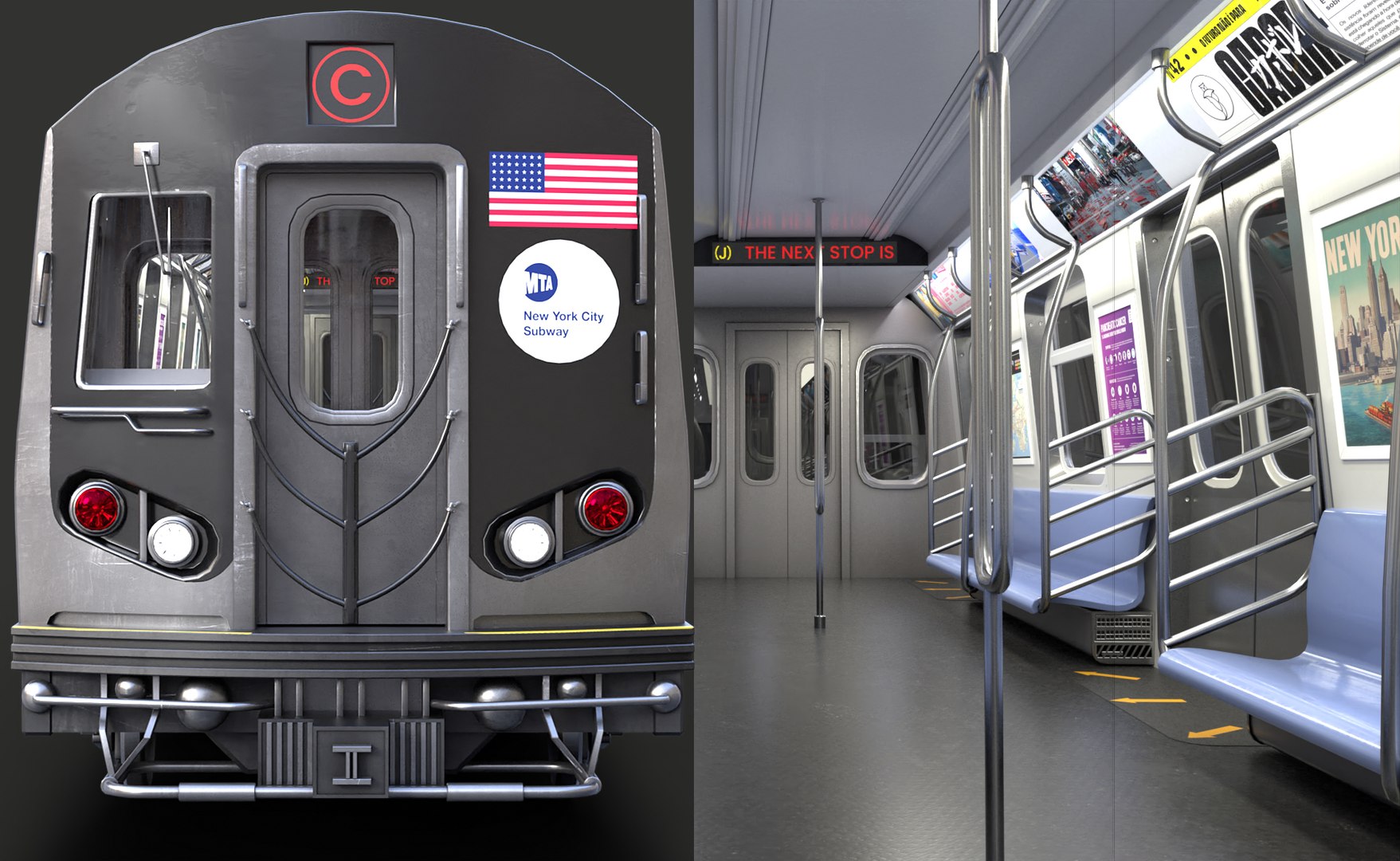 3D Subway Train With Interior Model - TurboSquid 1964289
