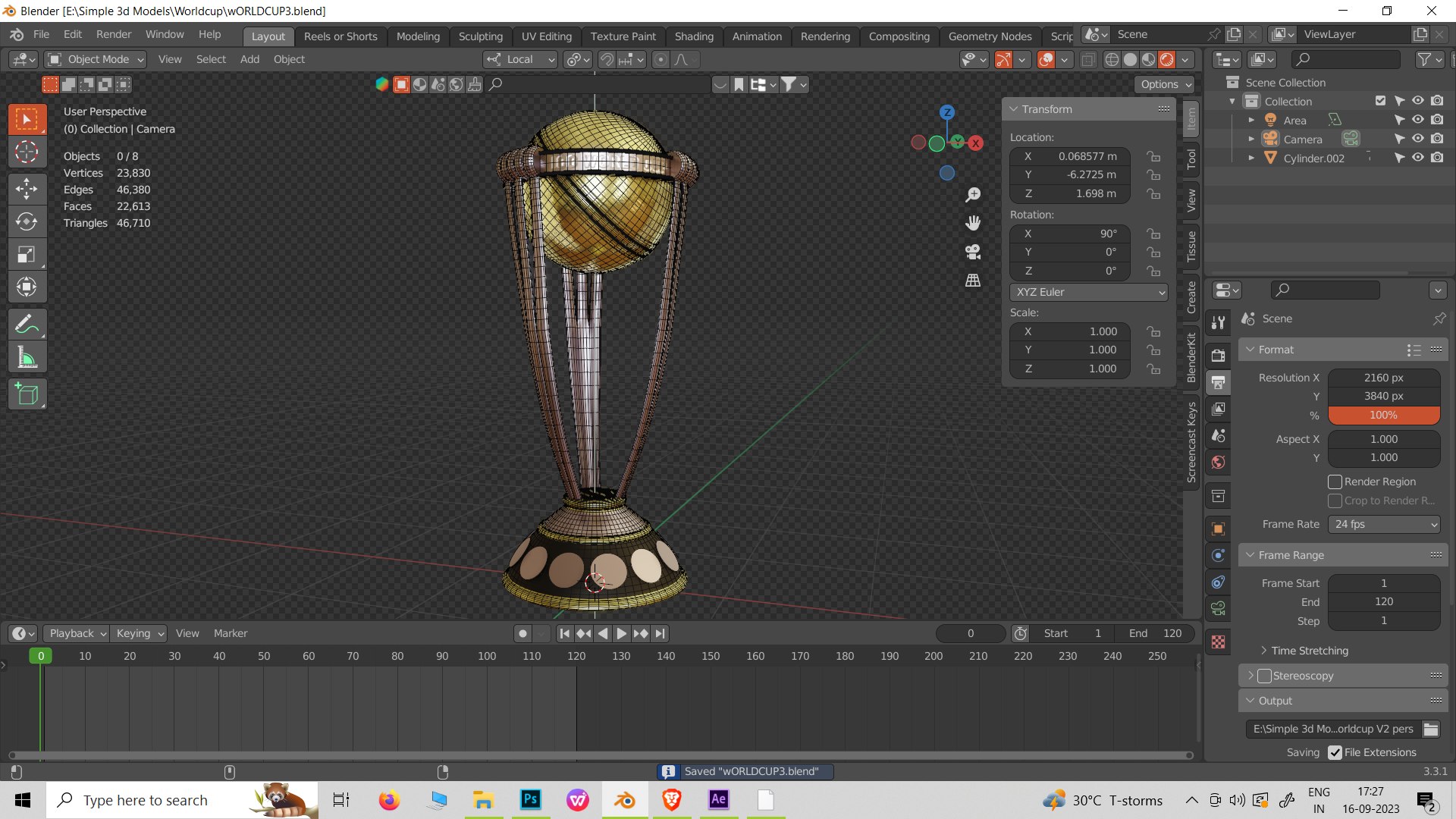 Cricket Worldcup 2023 3D Model 3D Model - TurboSquid 2125904