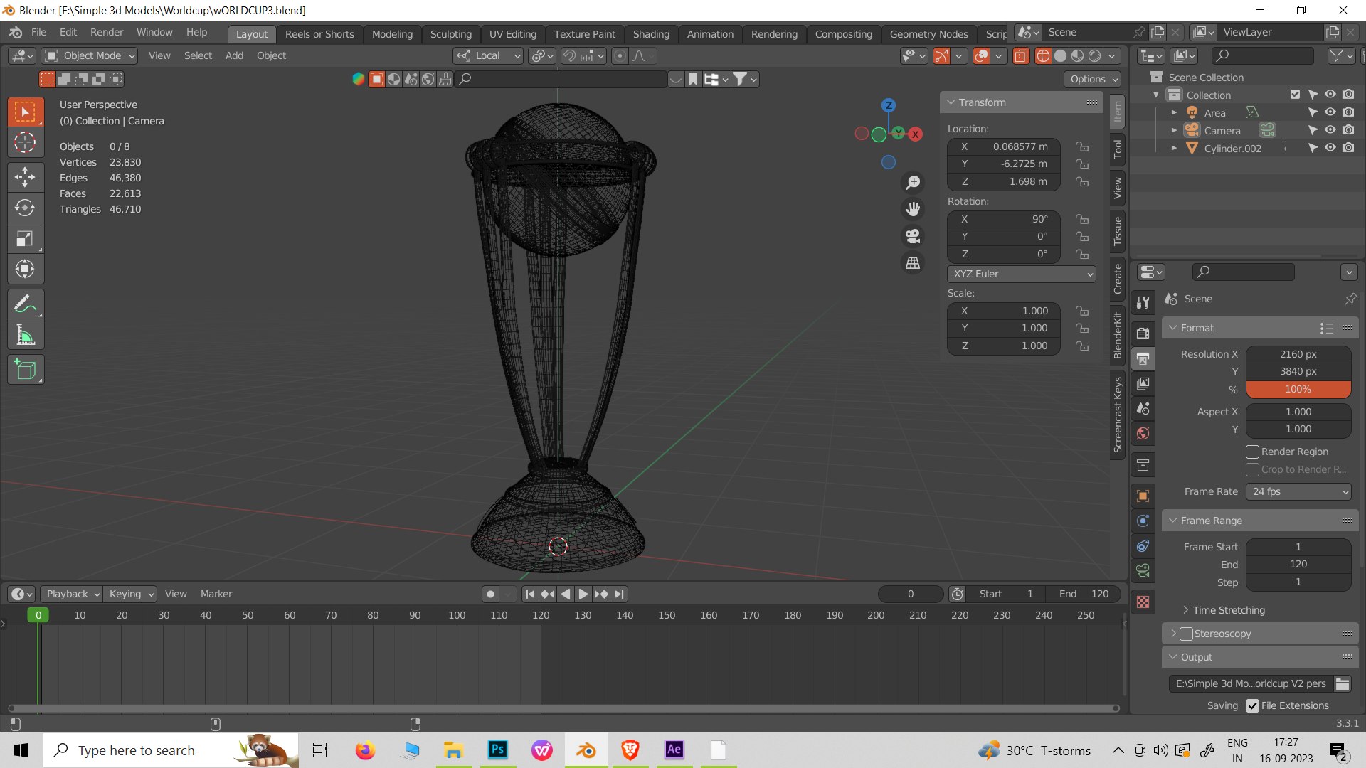 Cricket Worldcup 2023 3D Model 3D Model - TurboSquid 2125904