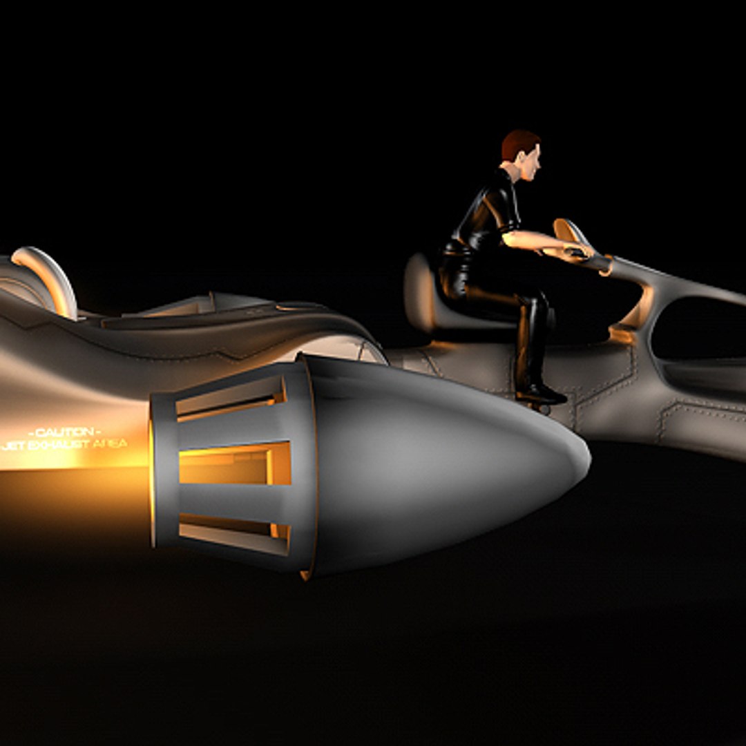 hover bike spaceship 3d c4d