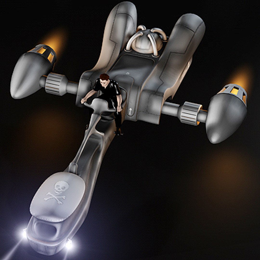 hover bike spaceship 3d c4d