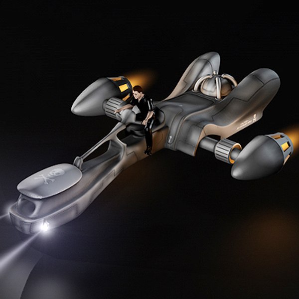 hover bike spaceship 3d c4d
