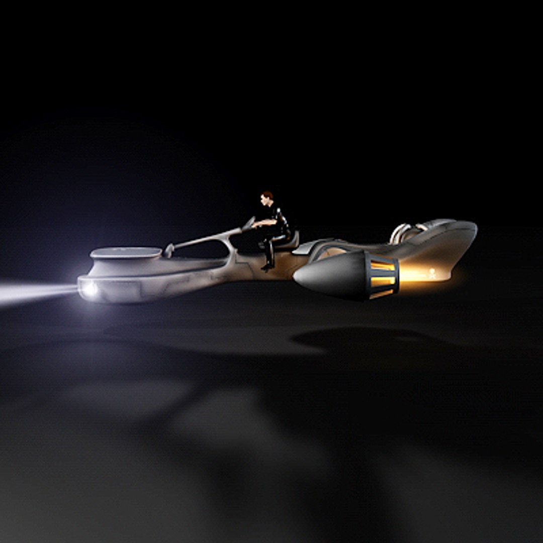 hover bike spaceship 3d c4d
