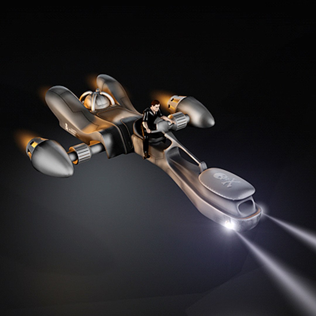 hover bike spaceship 3d c4d