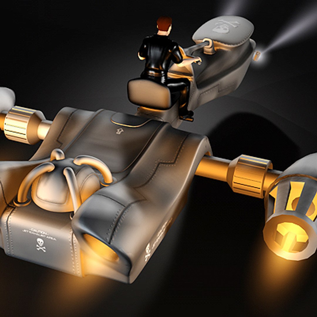 hover bike spaceship 3d c4d