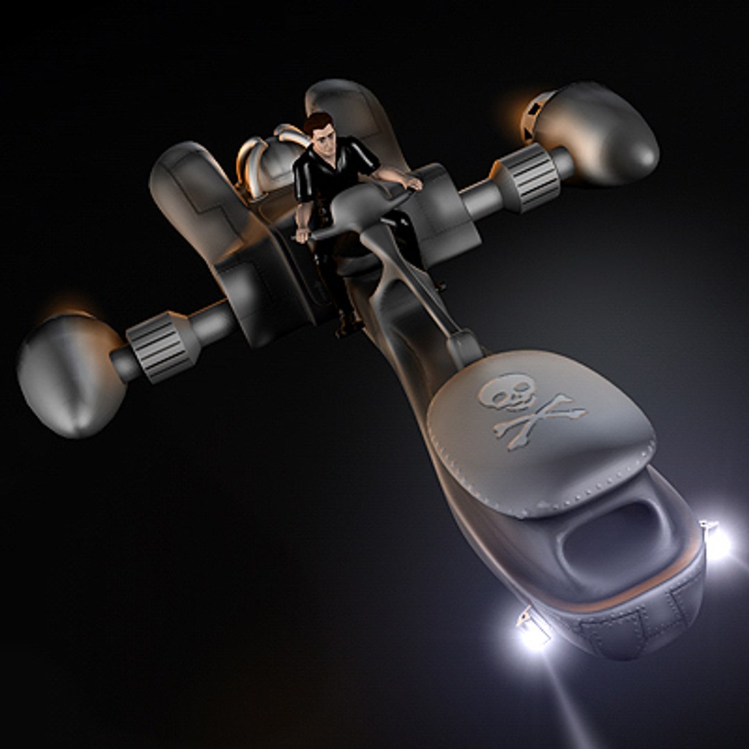 hover bike spaceship 3d c4d