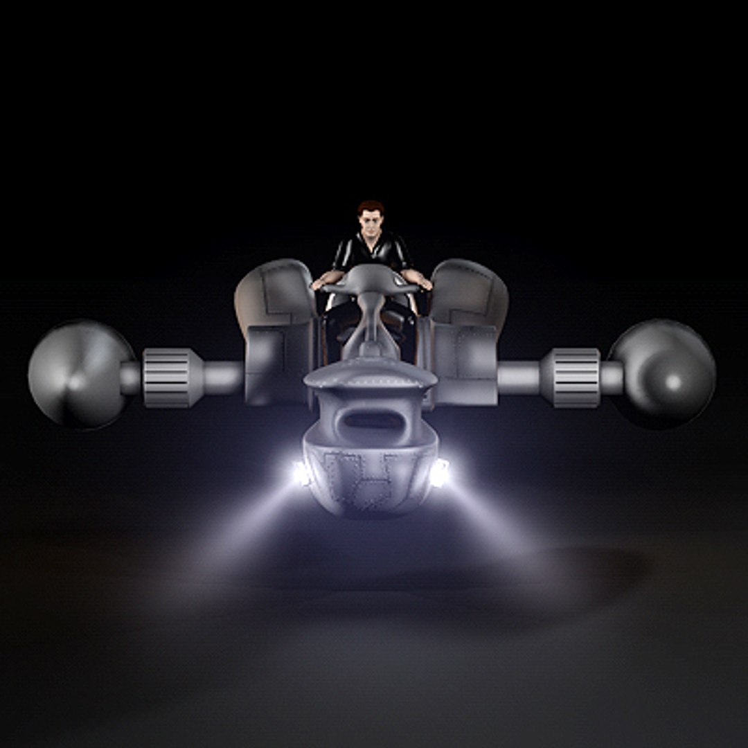 hover bike spaceship 3d c4d