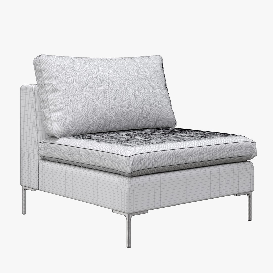 Slub Velvet Edlyn Chair 3d Model