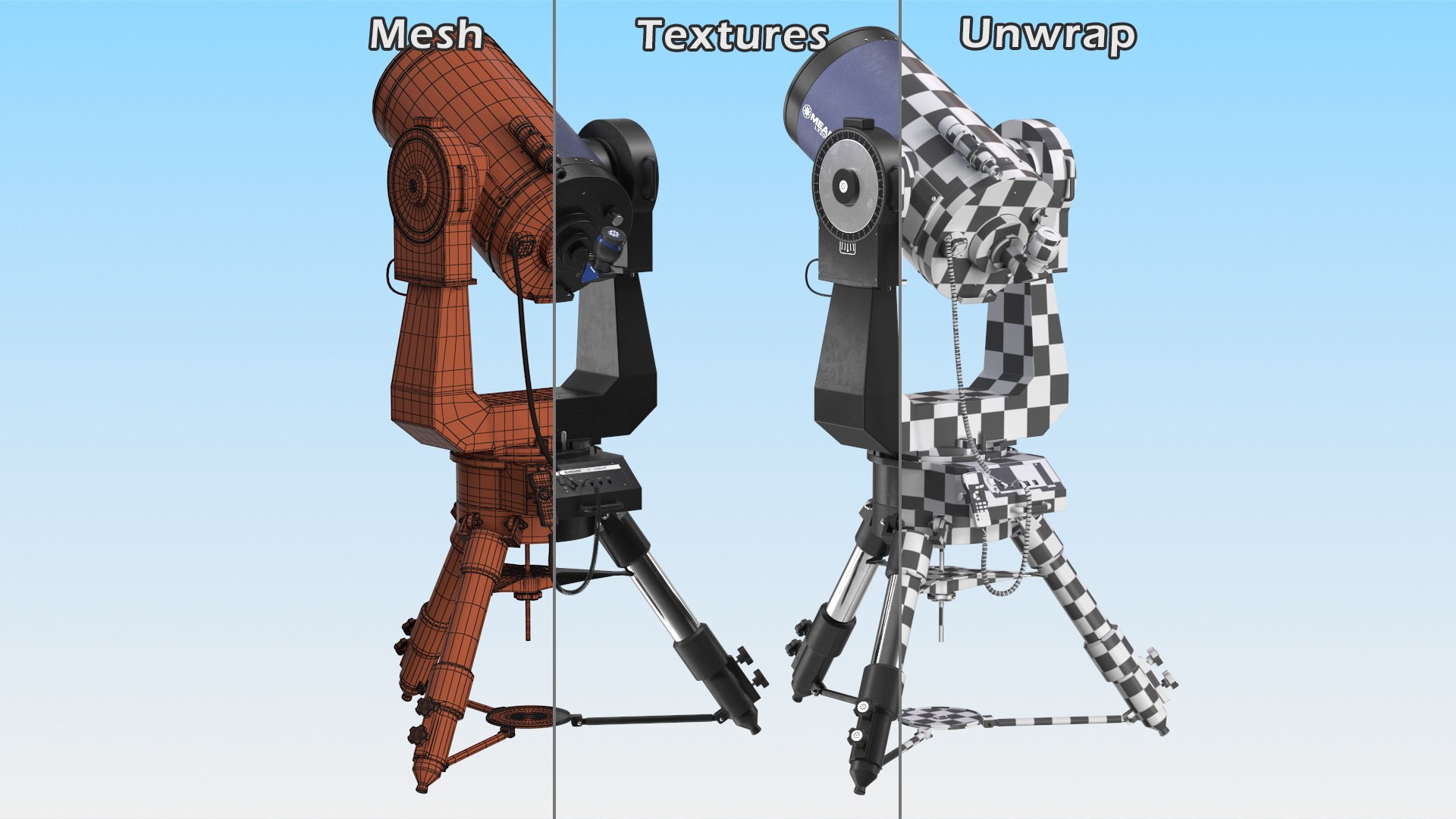Meade LX200 16 Inch Telescope with Tripod 3D - TurboSquid 1822506