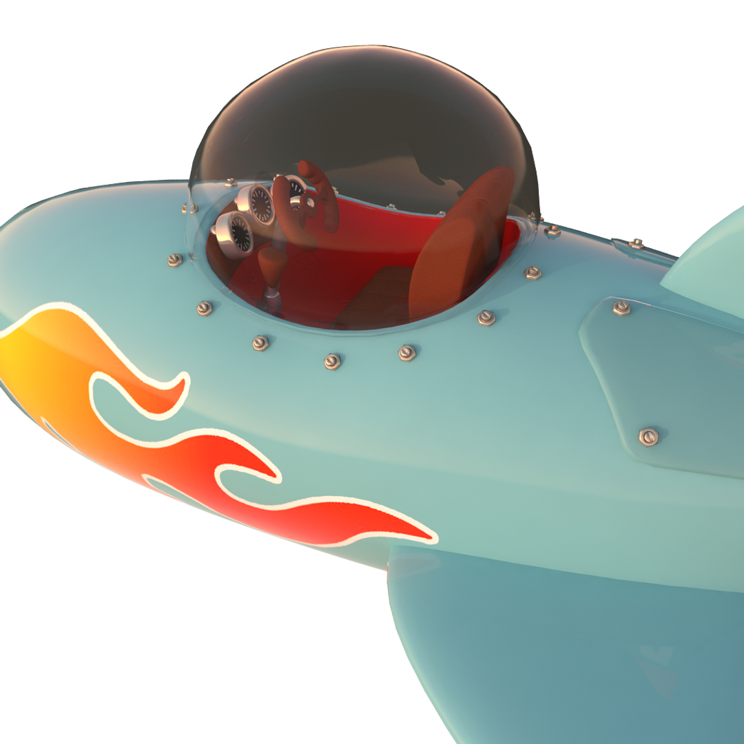 3d cartoon rocket model